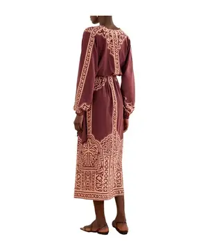 Johanna Ortiz Printed Silk Wrap Maxi Dress