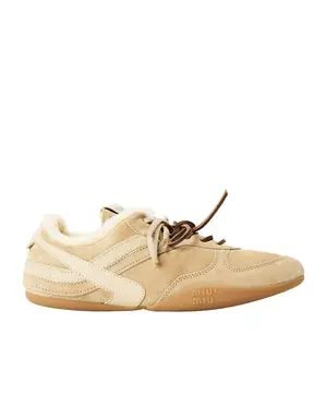 Miu Miu Suede Casual Sneakers - Nude