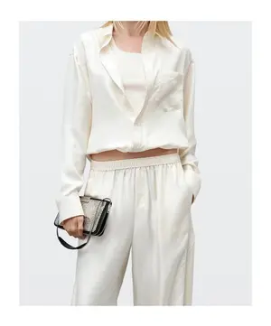 Alexander Wang Silk Layered Cami Shirt Top - Ivory