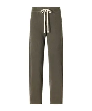 JAMES PERSE Cropped Brushed Cotton-terry Track Pants - Green