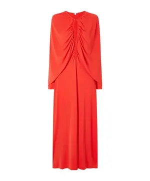 Johanna Ortiz Cape-effect Draped Stretch-jersey Maxi Dress - Red