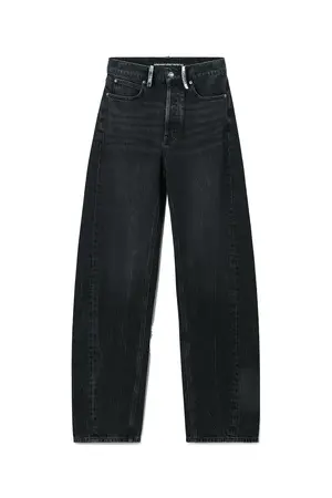 Alexander Wang Crystal Hotfix Logo Pocket Blow Up Jeans - Gray-haired