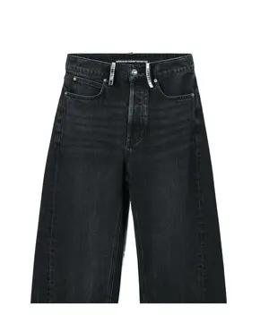 Alexander Wang Crystal Hotfix Logo Pocket Blow Up Jeans
