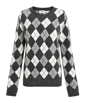 P.a.r.o.s.h Argyle Long-sleeve Sweater - Black