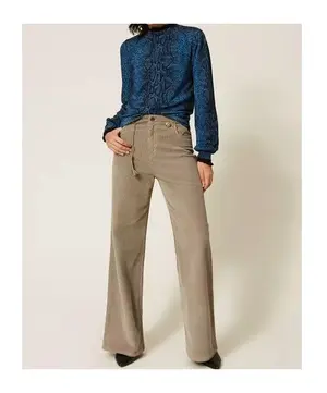 TWINSET Wide-leg Corduroy Casual Trousers