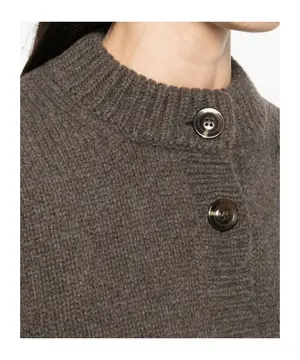 Soeur Crew-neck Single-breasted Knit Top