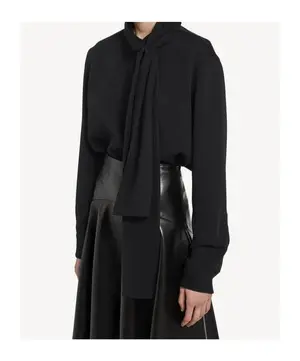 Balenciaga Crepe Scarf Shirt - Black