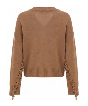 TWINSET Fringed Knit Sweater - Brown