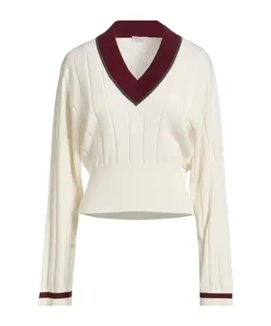 Brunello Cucinelli Twotone Cashmere Knit Sweater - Ivory
