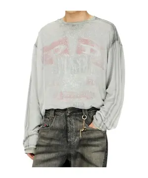 DIESEL® Sheer Chiffon Top With Concert Graphics
