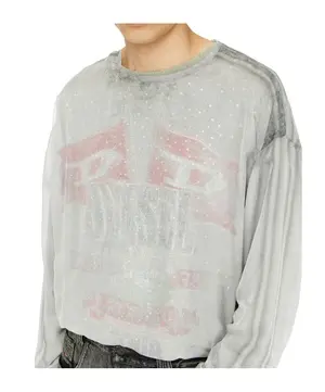 DIESEL® Sheer Chiffon Top With Concert Graphics