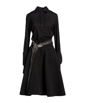 MAISON MARGIELA Solidcolor Lapel Shirt Dress - Black
