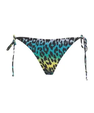 GANNI Leopard Print Bikini Bottom - Blue