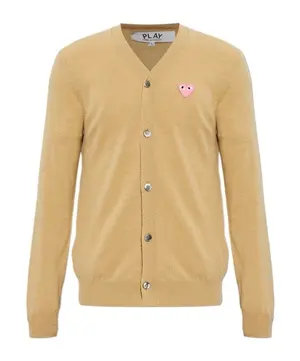 Play Comme Des Garcon Long-sleeve Cardigan - Beige