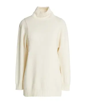 Max Mara Solidcolor Cashmere Turtleneck Sweater - White