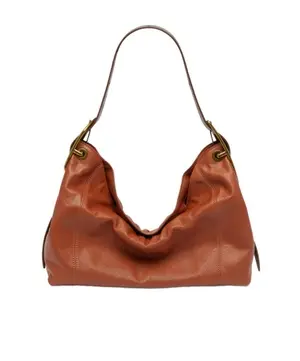 DIESEL® D-line-shoulder Bag In Shiny Leather - Brown