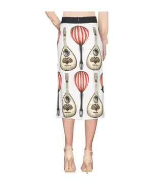 Dolce & Gabbana Multicolor Crepe Midi Skirt