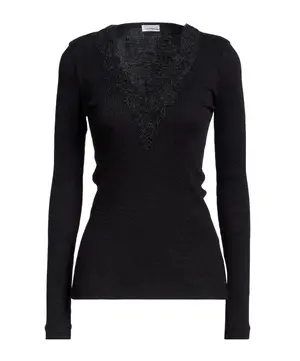 Brunello Cucinelli Wool Vneck Knit Sweater - Black