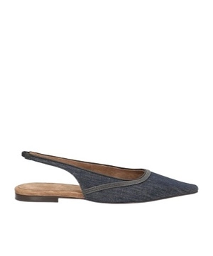 Brunello Cucinelli Denim Slipon Flats - Black