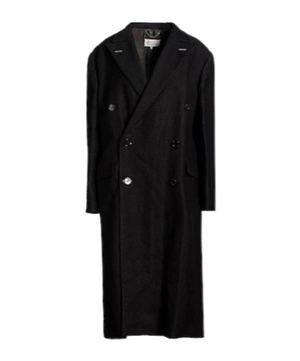 MAISON MARGIELA Doublebreasted Flannel Coat - Black