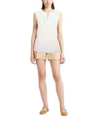 Max Mara Linen V-neck Sleeveless Top