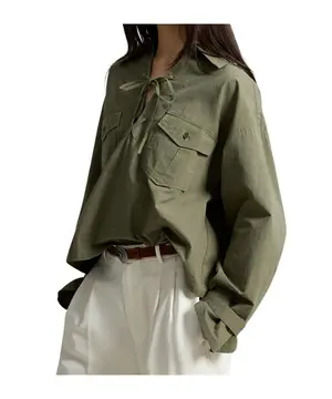 Polo Ralph Lauren Lace-up Cotton Blouse