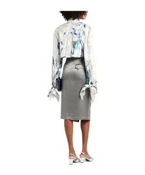 Saint Laurent Solidcolor Satin Pencil Skirt