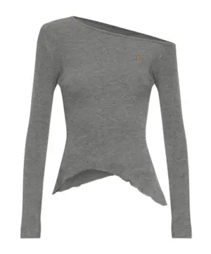 VIVIENNE WESTWOOD Stretch Rib-knit T-shirt With Asymmetrical Neckline