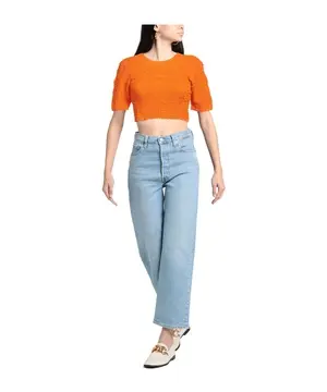 GANNI Minimalist Solidcolor Shortsleeve Top