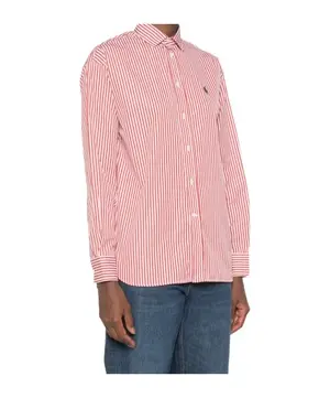 Polo Ralph Lauren Vertical-stripe Embroidered-logo Shirt