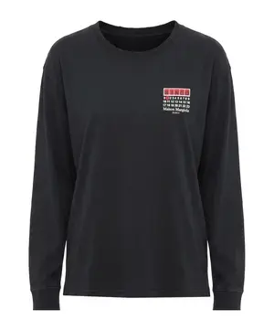 MAISON MARGIELA Solidcolor Printed Longsleeve Tshirt - Black