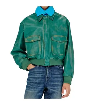 DIESEL® Aviator Jacket In Treated Leather