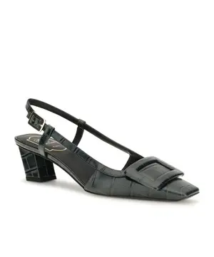 ROGER VIVIER Belle Vivier Croc-effect Slingback Pumps