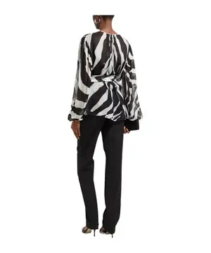 Dolce & Gabbana Zebraprint Chiffon Longsleeve Top
