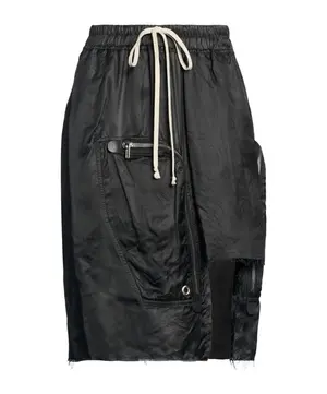 Rick Owens Solidcolor Asymmetric Wool Skirt - Black