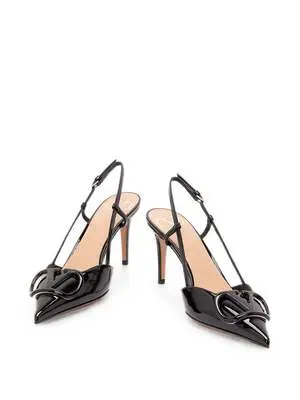 Valentino Garavani Vlogo Signature Patent Leather Slingback Pumps
