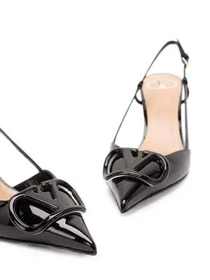 Valentino Garavani Vlogo Signature Patent Leather Slingback Pumps