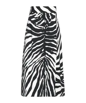 Dolce & Gabbana Zebraprint Midi Skirt - Black