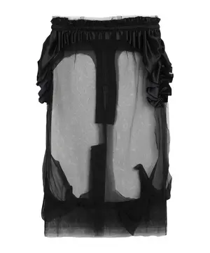 MAISON MARGIELA Solid-color Satin Midi Skirt - Black
