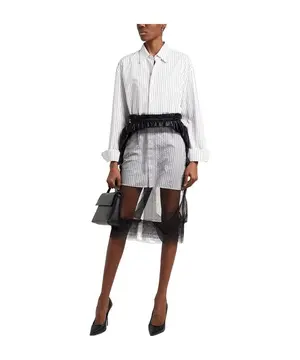 MAISON MARGIELA Solid-color Satin Midi Skirt