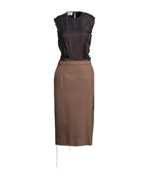 MAISON MARGIELA Two-toned Sleeveless Flared Dress - Beige