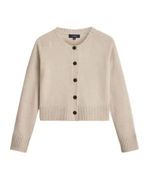 Soeur Single-breasted Ribbed Knit Top - Beige