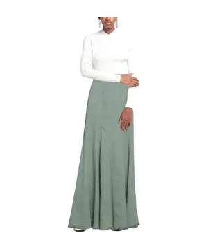 Max Mara Solid-colored Denim A-line Skirt