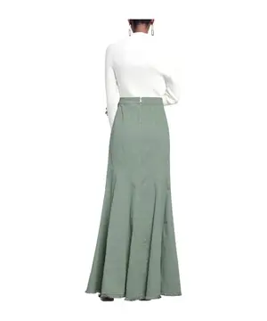 Max Mara Solid-colored Denim A-line Skirt