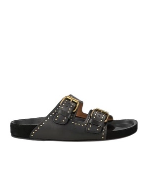 Isabel Marant Étoile Minimalist Solidcolor Leather Sandals - Black