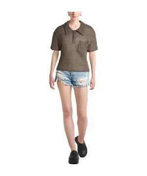 MAISON MARGIELA Solid-color Wool Short-sleeve Knit Shirt