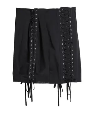 Dolce & Gabbana Solid Color Fringe Midi Skirt - Black