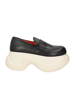 Marni Solidcolor Platform Leather Shoes - Black
