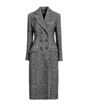 Dolce & Gabbana Houndstooth Woolen Trench Coat - Black