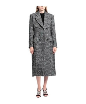Dolce & Gabbana Houndstooth Woolen Trench Coat